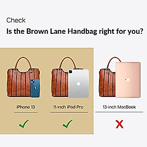 rofozzi Brown Lane Vegan Leather Purse - Top Handles Women Handbag - Medium Faux Leather Shoulder Tote - Everyday Use Multi-Compartment, Water-Resistant Crossbody Bag - Birthday Gift for Wife, Mother