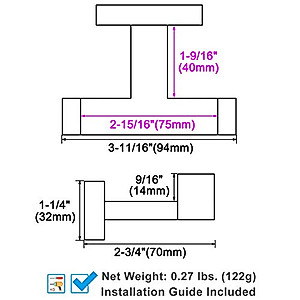 Angle Simple Double Towel Hook 2 PCS, Stainless Steel Shower Bath Towel Holder, Bathroom Robe Hook, Modern Wall Hook, Matte Black