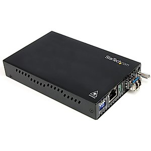 StarTech.com Multimode (MM) LC Fiber Media Converter for 1Gbe Network - 550m Range - Gigabit Ethernet - 850nm - with SFP Transceiver , TAA (ET91000LC2)