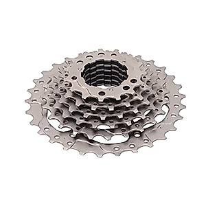 Raguso Bicycle Multiple Freewheel, Nickel Chrome Steel High Compatibility 8 Speed Bike Cassette Wheel for Road Bike