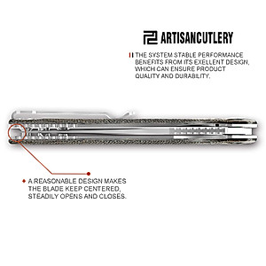 ARTISANCUTLERY Folding Knife Arroyo (ATZ-1845) AR-RPM9 Powder Steel Balde Micarta Tactical Handle Pocket Folding Knife EDC OD Green Micarta