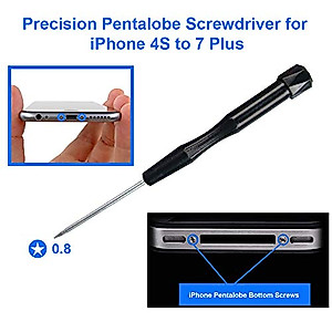 MMOBIEL Professional 5 in 1 Repair Screwdriver Toolkit Set Compatible with iPhone and Macbook Pro/Air with Retina incl P2 P5 P6 5-Point 5-Star 3Pcs Pentalobe Screwdriver Bits Ts1 Ts4 Ts5