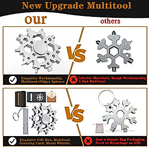 Stocking Stuffers for Men Adults Kids, 24-in-1 Snowflake Multitool, Cool Gadgets for Men, Funny Christmas Gifts for Men, Unique Gifts for Anniversary Husbands, Boyfriends, Teens