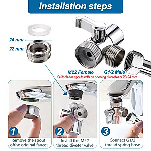 AITUOSI Bathroom Faucet Sprayer Attachment, Wall Mount, Polished