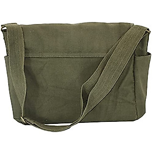 ARMYU Olive Green Original Heavyweight Classic Military Messenger Bag + Pin