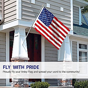 Anley Fly Breeze 3x5 Foot American US Flag - Vivid Color and UV Fade Resistant - Canvas Header and Double Stitched - USA Flags Polyester with Brass Grommets 3 X 5 Ft