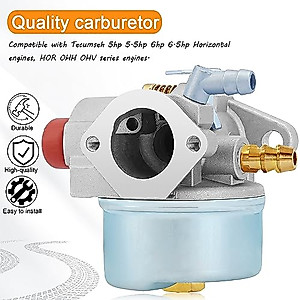 QAZAKY Carburetor Compatible with Tecumseh 640004 640014 640017 640017A 640017B 640025 640025A 640025B 640025C 640117 640117A 640117B 640104 640135A OH195EA OH195XA OHH45 OHH50 OHH55 OHH60 OHH65 OH195