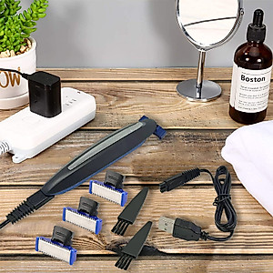 4PCS LinMei Solo Replacement Heads Compatible for 1st Generation Microtouch Solo Mens Shaver with Shaver Charging Cable for Electric Trimmer