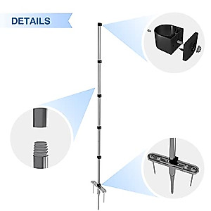E&K Outdoor Privacy Screen Fence Freestanding Backyard Patio Privacy Pool Fencing Garden Dog Fence Removable with Stainless Steel Poles Ground Spikes Brown 6'x24'