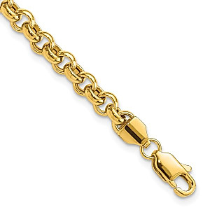 IceCarats 14K Yellow Gold 5mm Cable Link Chain Bracelet 7.5 inch