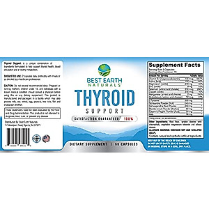 Thyroid Supplement to Promote Thyroid Function with Thyroid Support Vitamins, Vitamin B-12, Iodine, Magnesium, Zinc, Selenium, Manganese, L-Tyrosine, Bladderwrack, Cayenne, Kelp & More 60 Count