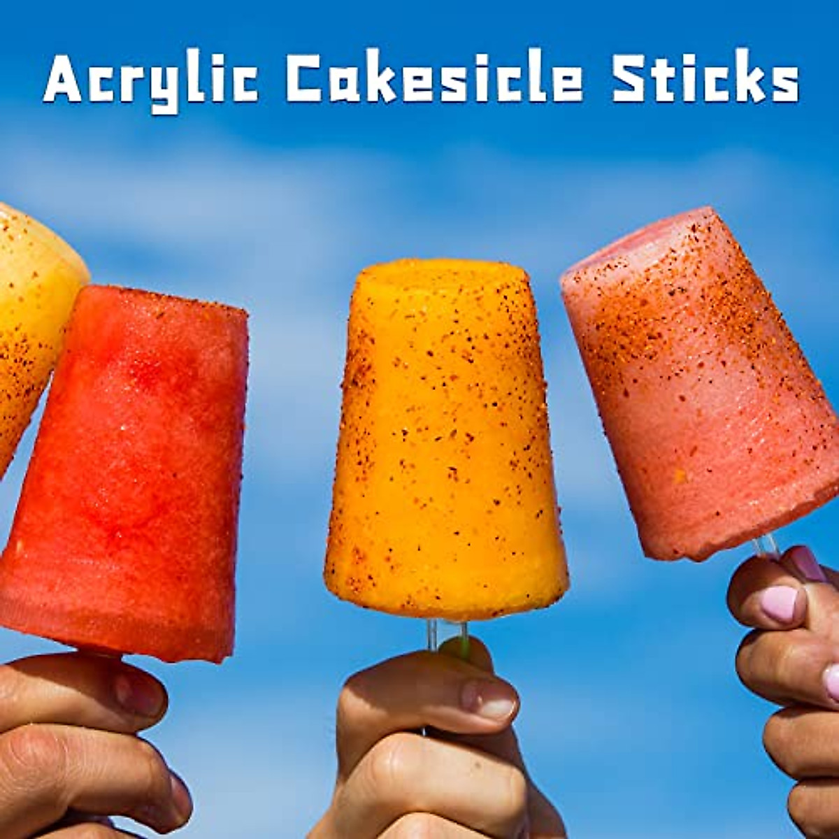 Romooa 30 Pieces Acrylic Sticks Reusable Cakesicle Sticks Cake Pop Mold Mirror Ice Pop Sticks Ice Cream Cakesicle Mold for Home Cake Candy Gifts Party Craft (4.5 Inches, Transparent)