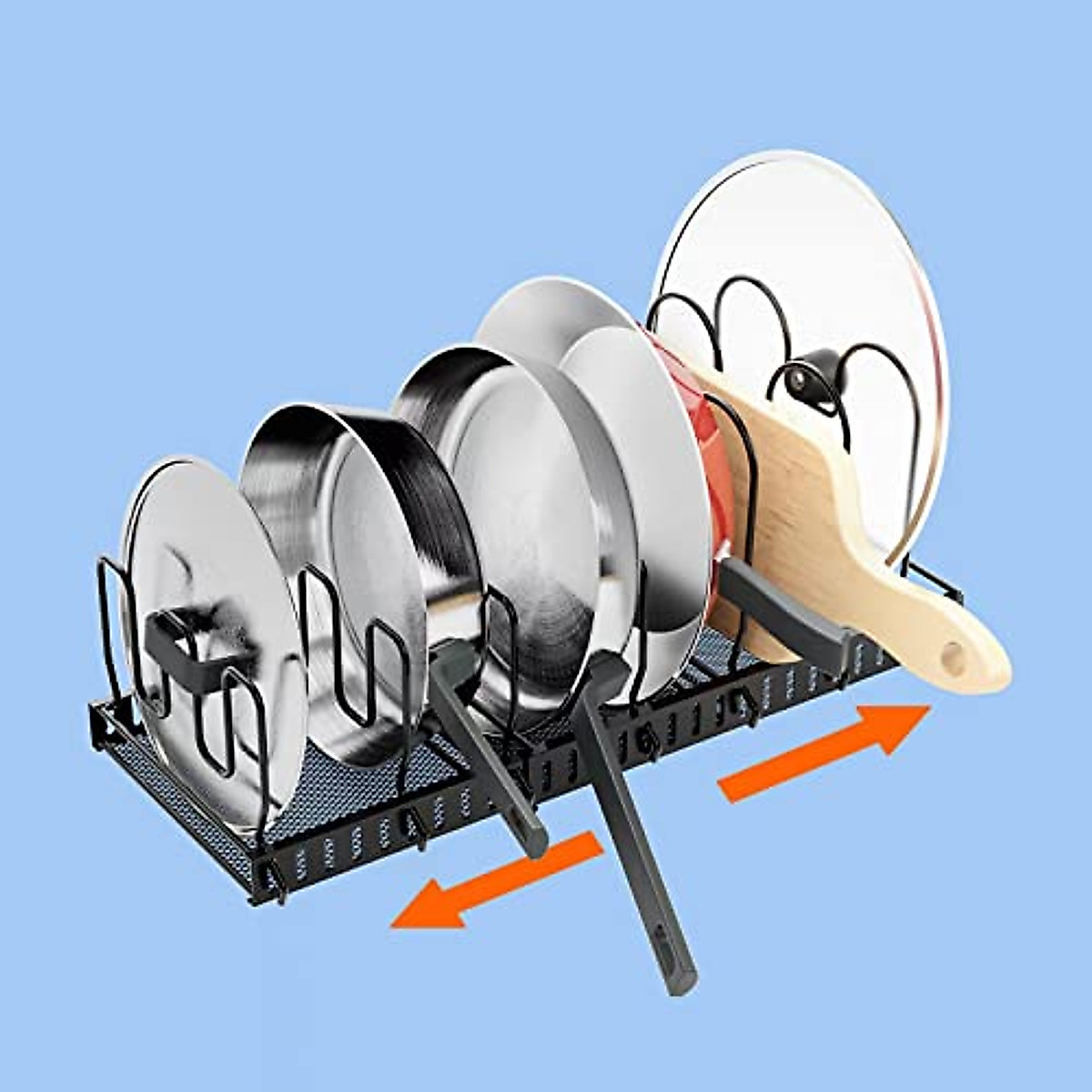 YUANNING Pot and Pan Organizer for Cabinet,Pots and Pans Organizer,Cutting Board Organizer,Pot Lid Organizer Rack,Cookware Cookie Sheet Dish Baking Sheet Lid Holder Kitchen Cabinet Organizer