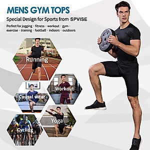 Black Compression Shirts Men Short Sleeve Workout Gym T-Shirt Running Tops Cool Dry Sports Base Layer Undershirts