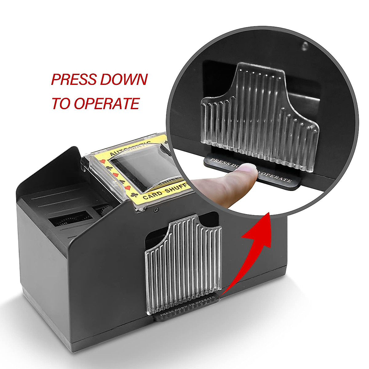 Hczswsy Card Shuffler 2 Deck, Automatic Card Shuffler Battery Operated, Battery Operated Casino Playing Card Shuffler for Home Card Games, Texas Hold'em, Blackjack