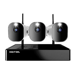 Night Owl 10 Channel Bluetooth Video Home Security Camera System with 3 Battery Powered 1080p HD Wire Free Indoor/Outdoor Cameras with 2-Way Audio and 1TB Hard Drive (Expandable up to 10 Cameras)
