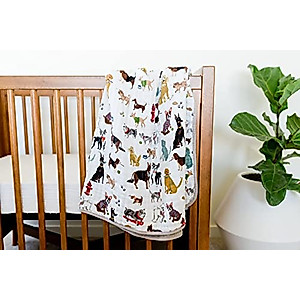 Little Unicorn – Woof Cotton Muslin Quilt Blanket | 100% Cotton | Super Soft | Babies and Toddlers | Large 47” x 47” | Machine Washable…