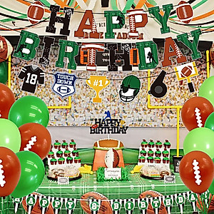 Football Birthday Party Decorations Pack for Football Touchdown Sports Theme Birthday Party Decoration - Includes Happy Birthday Banners, Cake Topper and Balloons