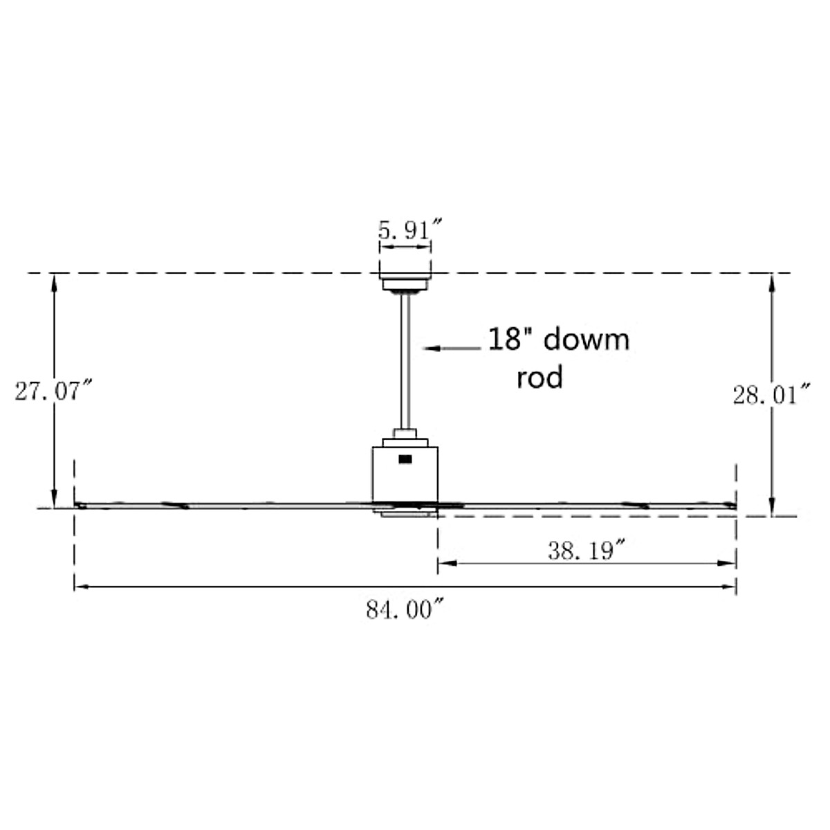 BiGizmos 84 Inch Industrial DC Motor Ceiling Fan, Damp Rated Indoor or Covered Outdoor Ceiling Fans for Home or Commercial, Porch Patio Warehouse Restaurant, 6-Speed Remote Control