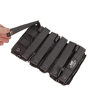 CAT Outdoors Molle Mag Pouch - Double/Triple Holder for AR 15 M4 M16 AK 5.56 308 Type Airsoft Ammo Rifle - Open-Top Tactical MOLLE Magazine Pouches - 3 Mag Pouch Carrier (Triple-Camo)