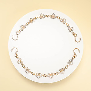 CIKKITZ Pack of 2Pcs Bling Heart Shoe Chains for Girls, DIY Shoe Charms Accessories for Women, Jewelry Alloy Chains, Clog Sandals, Gift for Party, Birtyday Gift