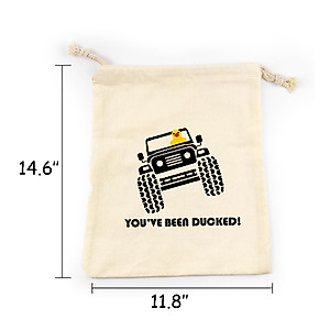LANBAIHE You've Been Ducked, Duck Duck bag Rubber Duck Drawstring Bag, Reusable Rubber Duck Bag 14.6'' x 11.8'' inches, Great Gift for Any Duck Enthusiast