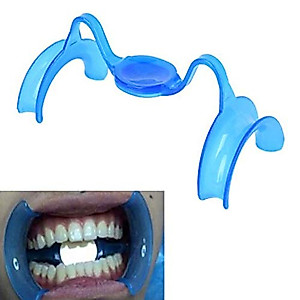 EXCEART 20pcs C Shape Cheek Retractor Autoclavable Dental Mouth Opener for Mouthguard Speak Out Challenge (Blue)