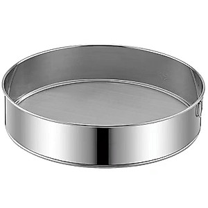 TONSNY 6" Small Flour Sifter Stainless Steel 18/8 Flour Sieve 60 Mesh Round Sifter for Baking Cake Bread（6"/60m Mesh/18/8 Steel)