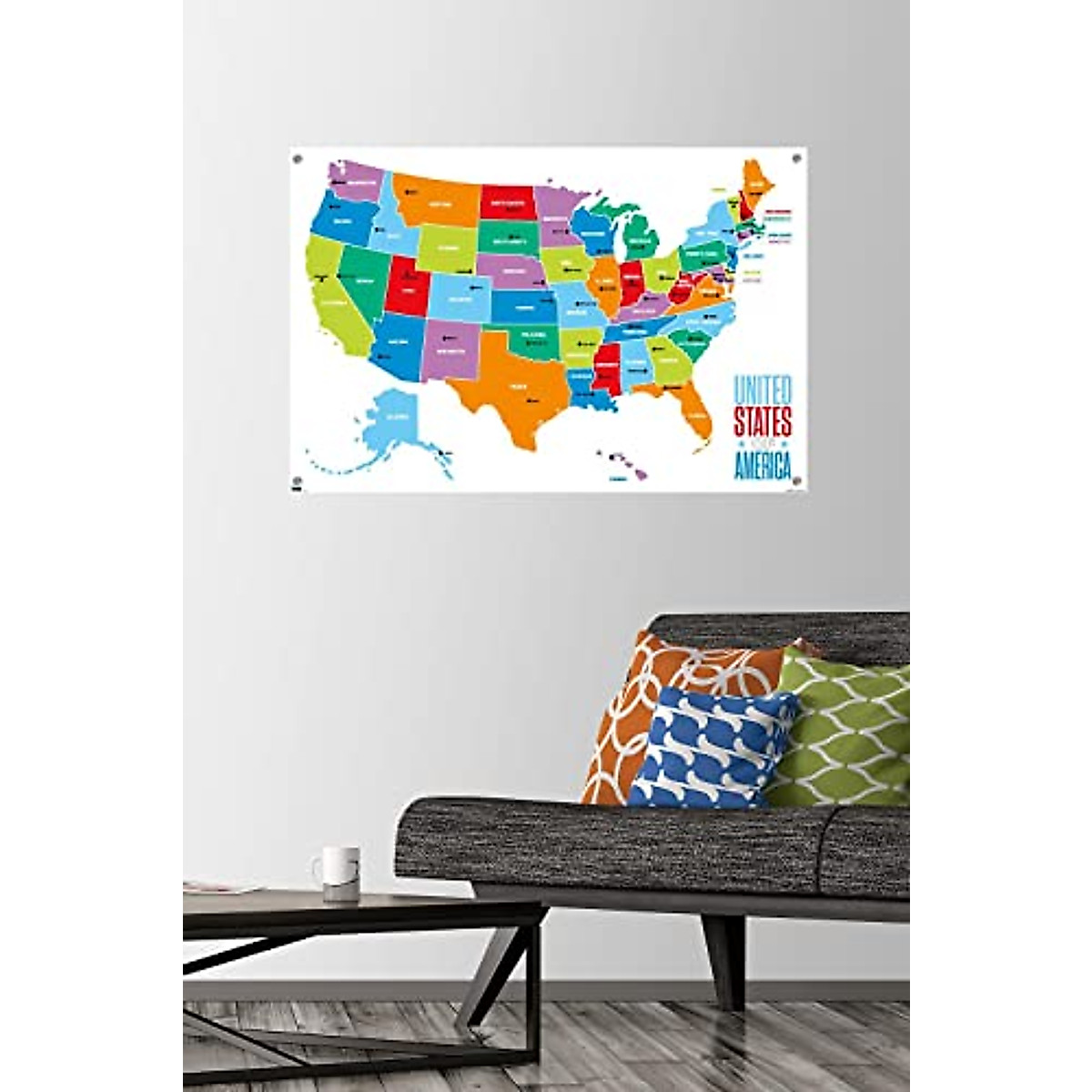 Map - United States of America 2022 Wall Poster with Push Pins