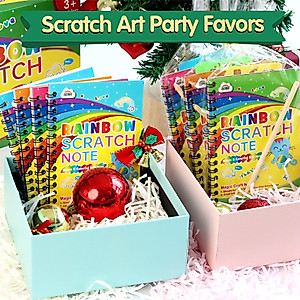 ZMLM Rainbow Scratch Party Favors Kids: Birthday Gifts Toy Bulk Scratch Art Notebook 24 Pack Scratch Paper Birthday Party Favor Girls Boys Art Craft Kit Scratch Pads Classroom Prizes