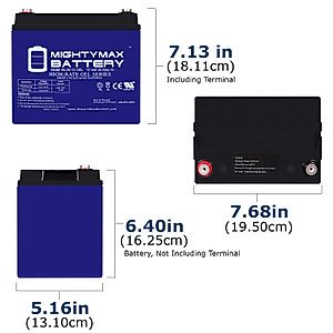 Mighty Max Battery 12V 35AH Gel Battery for Pride Mobility BATLIQ1001 AGM U1-2 Pack
