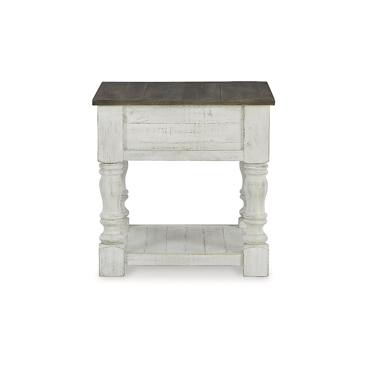 Signature Design by Ashley Havalance French Country Square End Table, White & Gray