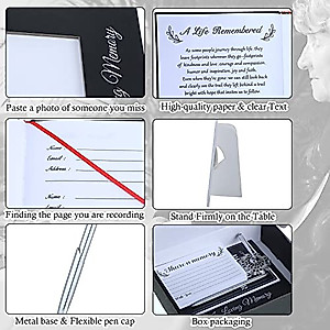Yexiya Funeral Guest Book Memorial Guest Book Condolence Celebration of Life Decorations 150 Pcs Share a Memory Cards Signature Pen Memory Table Sign 124 Pages Hardcover in Loving Memory Guest Book