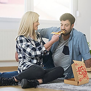 Zitonyang Pizza Boxes,15 Pack Cardboard Pizza Boxes Kraft Corrugated Pizza Boxes Cardboard Boxes Take Out Containers,Square Pizzeria Bakery Packaging Box,Takeaway Mailing Shipping(Red)