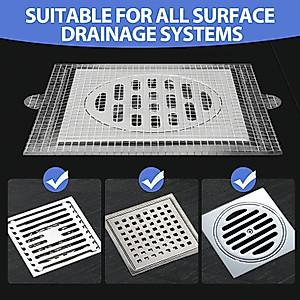 25 Pcs Disposable Shower Drain Hair Catcher 4.1inch Shower Drain Cover Mesh Stickers Hair Catcher Shower Drain Floor Drain Sticker for Bathroom Laundry Bathtub Kitchen Sink Drain(Square with Handle)