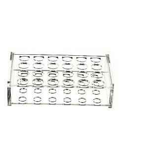 Othmro 2pcs Transparent Acrylic Test Tube Holder Rack,Centrifuge Tube Holder,Plastic Stand for Labortory Holder 14mm 24Holes Suitable for 5ml Test Tubes