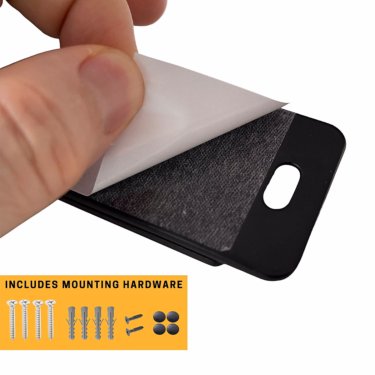 Universal Soundbar Wall Mount Bracket, Adjustable, Compatible with Most Brands, Includes All Mounting Hardware, Black