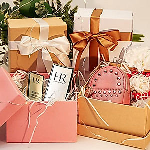 Bengnkes Pink Gift Box Small Gift Boxes with Lids for Presents 4 Packs Square Luxury Nesting Gift Boxes with 17ft Ribbon for Birthday Bridesmaid Wedding Christmas Proposal