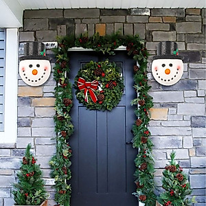 Hourleey 2 Pack 12 Inch Snowman Christmas Porch Light Covers, Outdoor Christmas Decorations, Holiday Snowman Light Covers for Porch Lights, Garage, Front Door