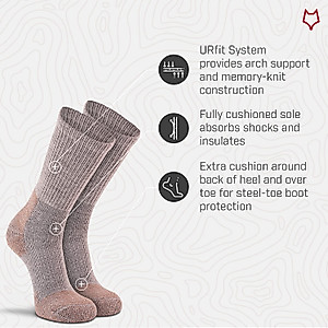 Fox River Men's Standard Steel-Toe Heavyweight Work Crew Socks (2 Pair Pack), Grey, Large