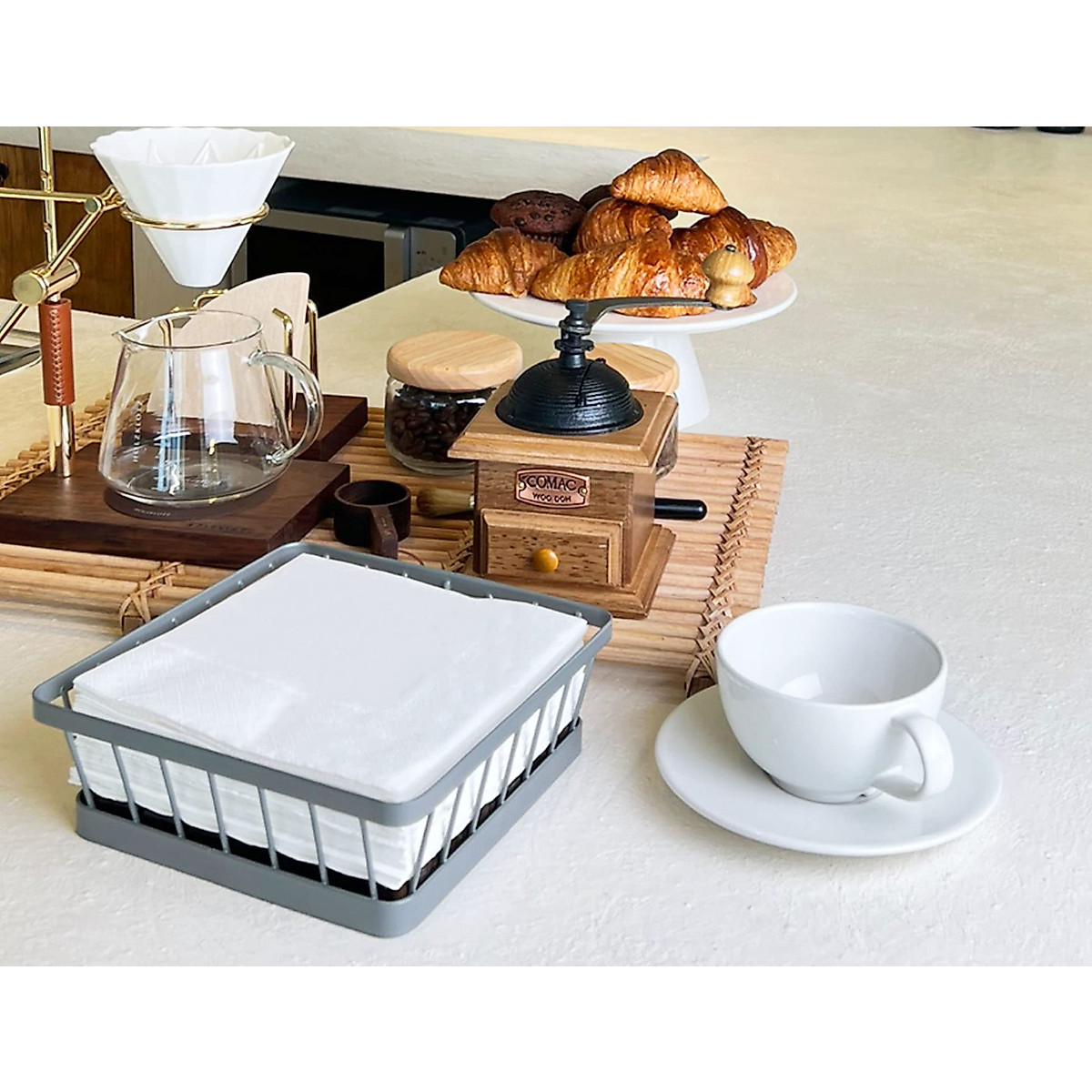 LEVIMETREE Napkin Holder for Kitchen Tables & Countertops, Farmhouse Napkin Holders for Kitchen, Kitchen Napkin Dispenser, Sturdy Steel Rustic Kitchen & Dining Room Décor Perfect for Outdoor Events