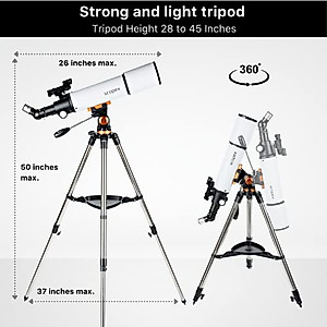 Scopex 80mm Telescope for Adults Astronomy, Kids 8-12 Plus, Smartphone Adapter, Carrying Case.