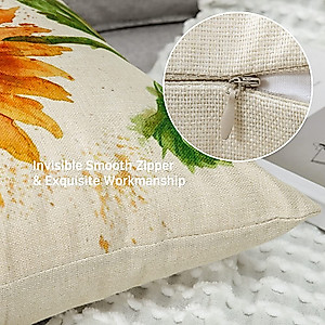Ohok Outdoor Waterproof Pillow Covers 18x18 Set of 4 Farmhouse Decor Pillow Covers Outdoor Patio Throw Pillow Covers for Patio Funiture Garden Bed Couch Sofa (Sunflower)