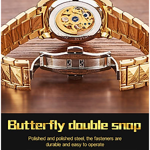 OLEVS Gold Watches for Men Automatic Dragon Skeleton Mechanical Luxury Watch Business Dress with Tungsten Steel Luminous 160FT Waterproof Diamond Fashion Wrist Watch