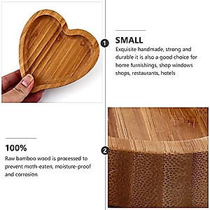 BESPORTBLE Bamboo Tray Plate Heart Shaped Plates Bamboo Dish for Snack Dessert Cookie Food (7.8 * 7.2 in)