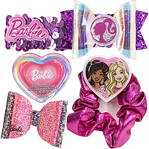 Barbie - Townley Girl Backpack Cosmetic Makeup Gift Bag Set includes Hair Accessories and Printed PVC Back-pack for Kids Girls, Ages 3+ perfect for Parties, Sleepovers and Makeovers