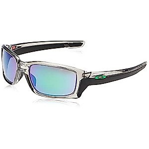 Oakley Men's OO9331 Straightlink Rectangular Sunglasses, Grey Ink/Jade Iridium, 61 mm