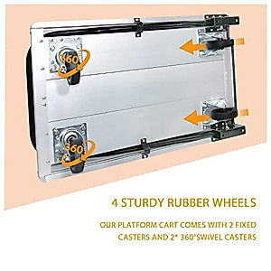 ZIXNEXKOO Platform Truck Cart，450Lbs Aluminum Folding Platform Trucks, Moving Push Cart Dolly with Swivel Wheels and Non-Slip Surface, Used for Home, Garage, Warehouse & Carrying