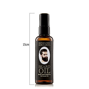 Benjamin Bernard Beard Oil - Beard Grooming Conditioner Oil for Men Encourage Healthy Beard Growth, Well-Groomed Style - Lightly Scented, Contains Jojoba, Almond Oil - Vegan Beard Care 3.38 Fl.oz