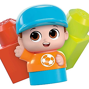 Mega BLOKS First Builders Toddler Building Toy Set, Block Spinning Wagon with 20 Pieces and Storage, 1 Figure, Ages 1+ Years